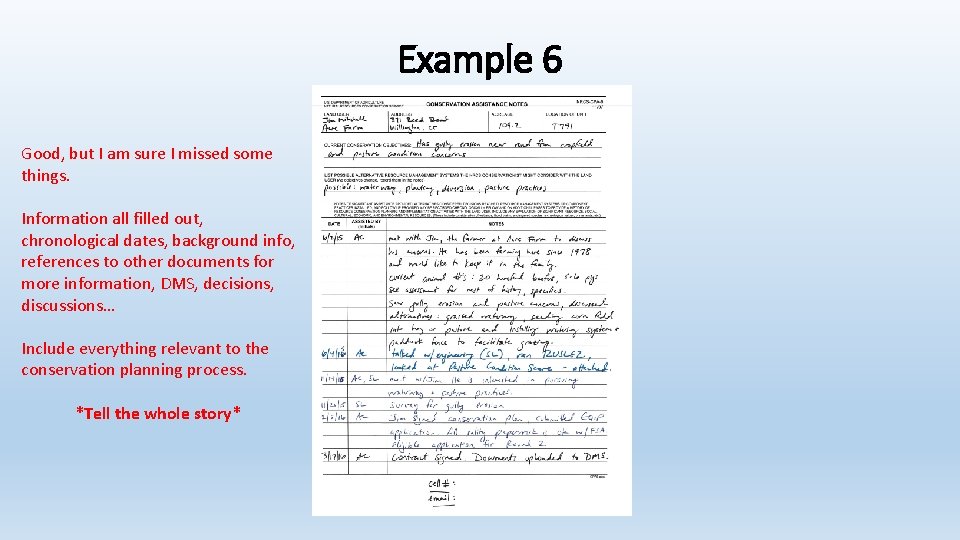 Taking Good Conservation Assistance Notes Conservation Planning Part