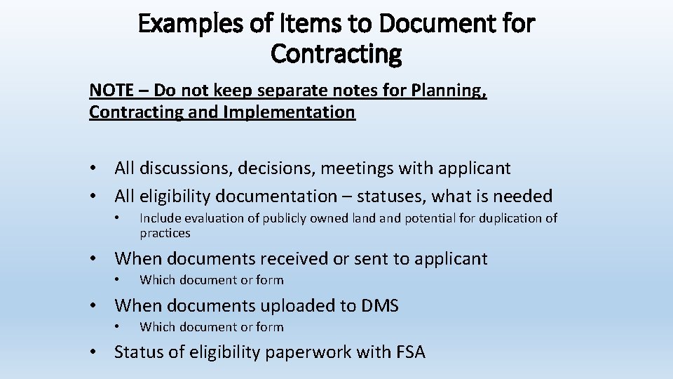 Taking Good Conservation Assistance Notes Conservation Planning Part