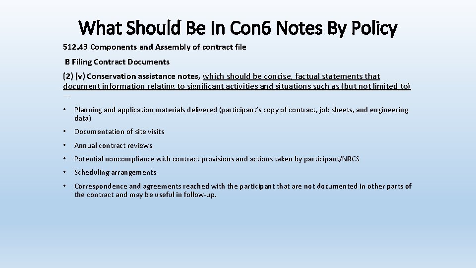 Taking Good Conservation Assistance Notes Conservation Planning Part