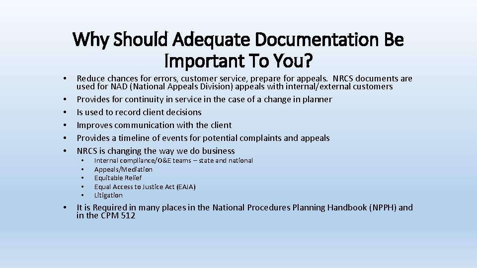 Taking Good Conservation Assistance Notes Conservation Planning Part