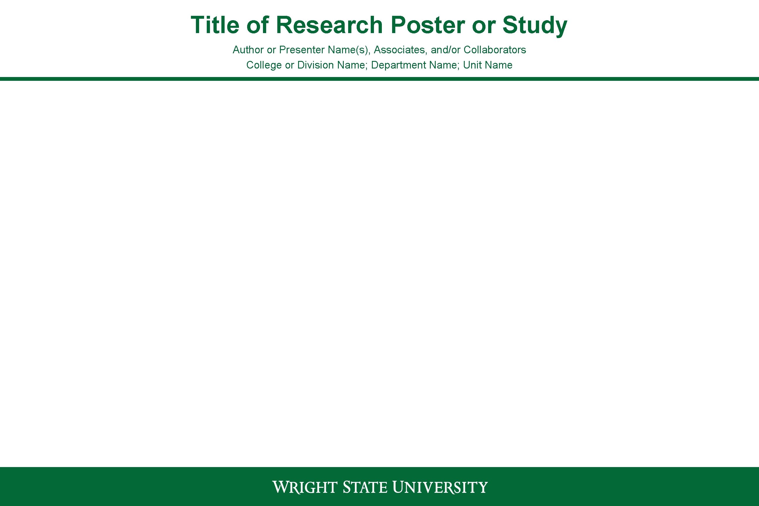 Wright State Research Poster Template 48 x 36