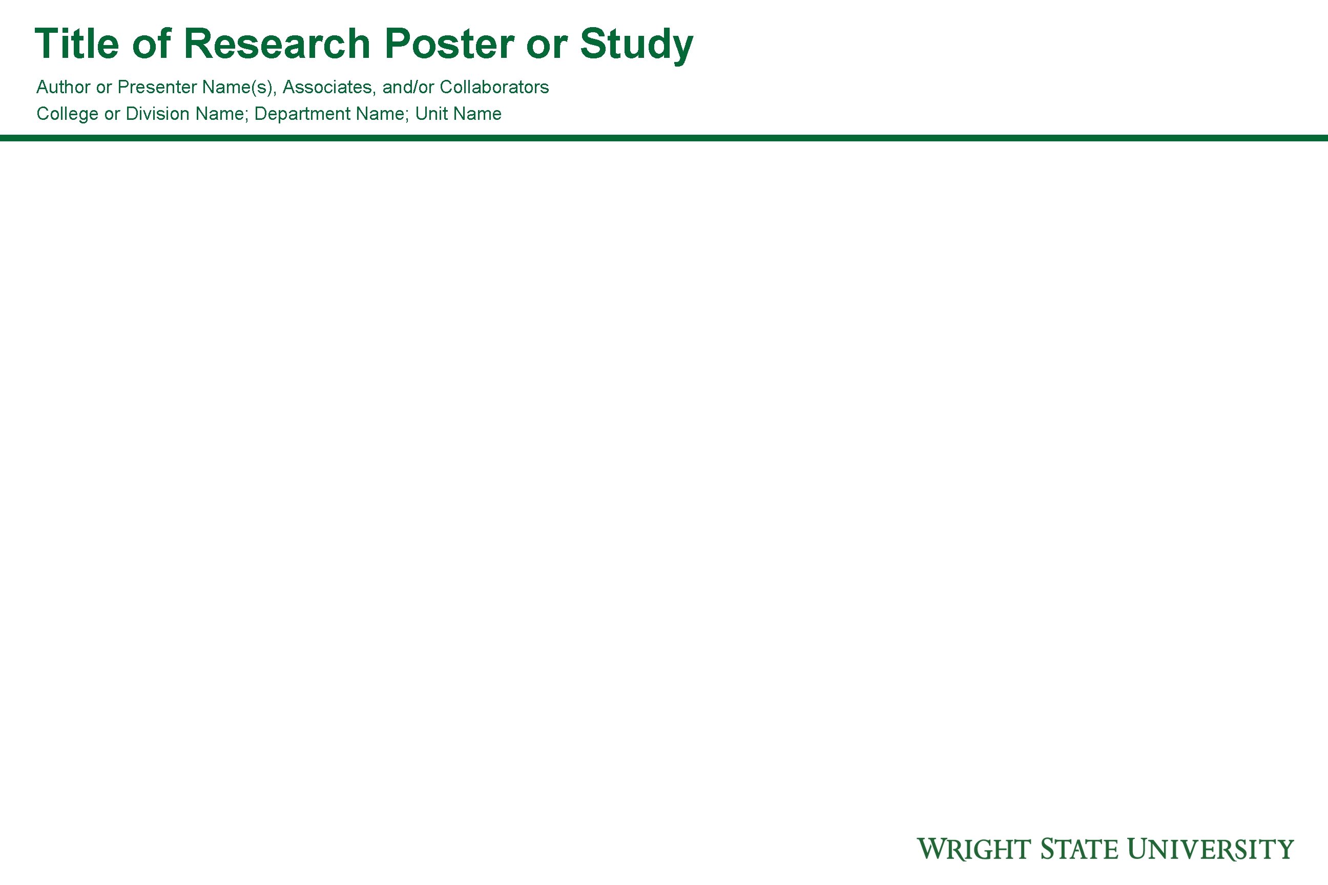 Wright State Research Poster Template 48 x 36