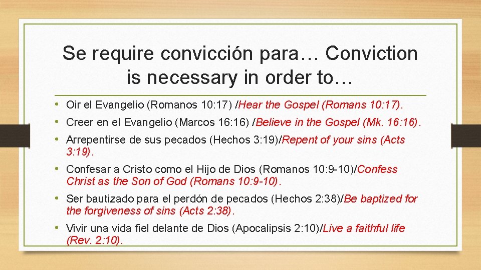 La importancia de la conviccin The Importance of