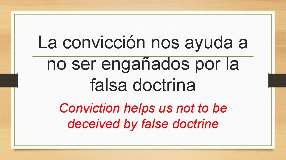 La importancia de la conviccin The Importance of