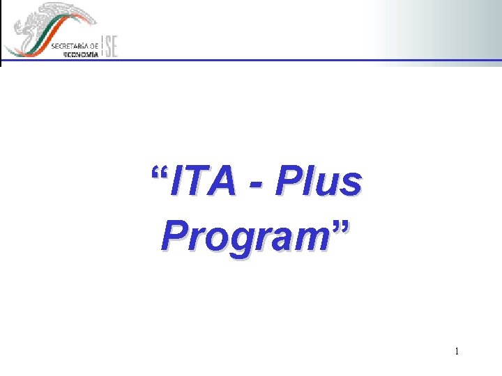 ITA Plus Program 1 Goals The ITAPlus Program