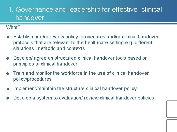 Standard 6 Clinical Handover Suellen Allen Accrediting Agencies
