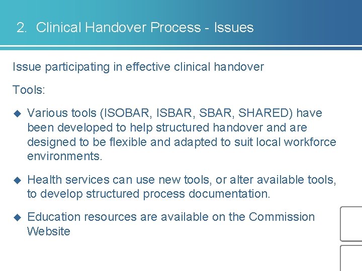 Standard 6 Clinical Handover Suellen Allen Accrediting Agencies