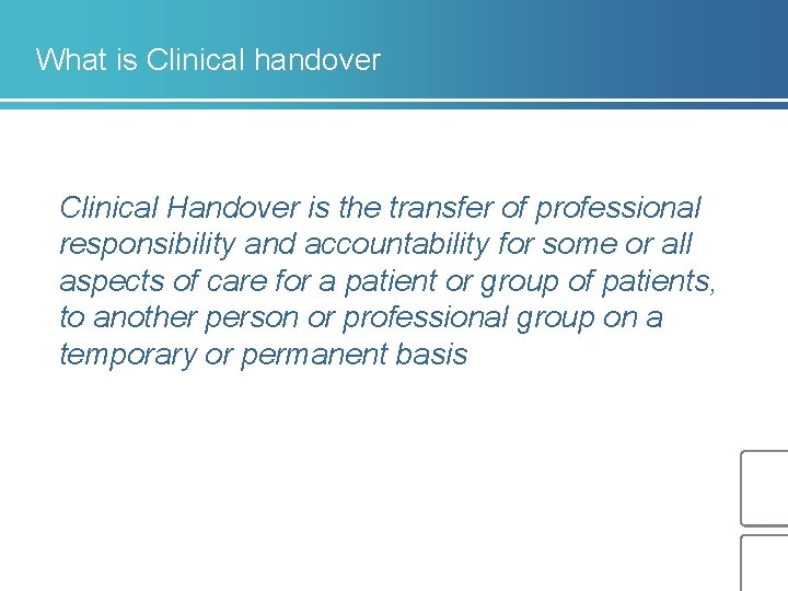 Standard 6 Clinical Handover Suellen Allen Accrediting Agencies