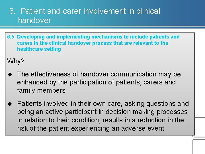 Standard 6 Clinical Handover Suellen Allen Accrediting Agencies