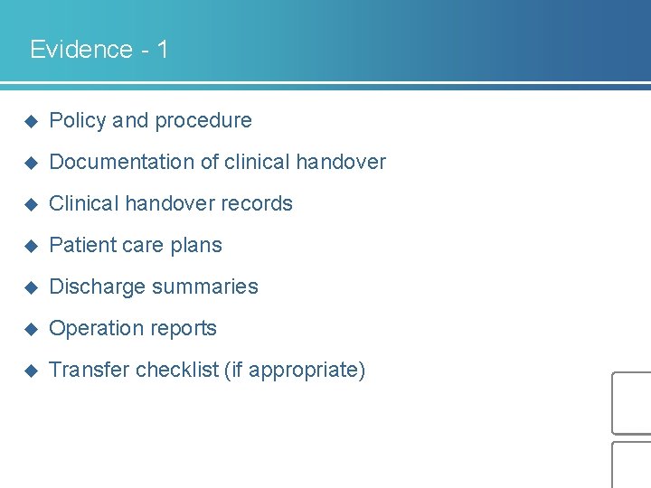 Standard 6 Clinical Handover Suellen Allen Accrediting Agencies