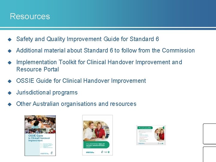 Standard 6 Clinical Handover Suellen Allen Accrediting Agencies