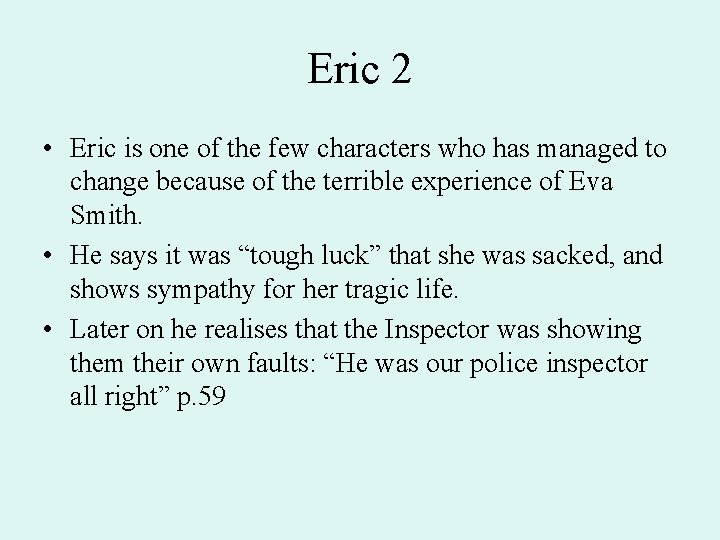 Character and Theme in An Inspector Calls Characters