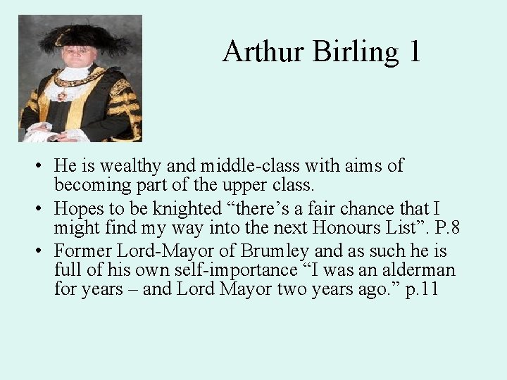 Character and Theme in An Inspector Calls Characters