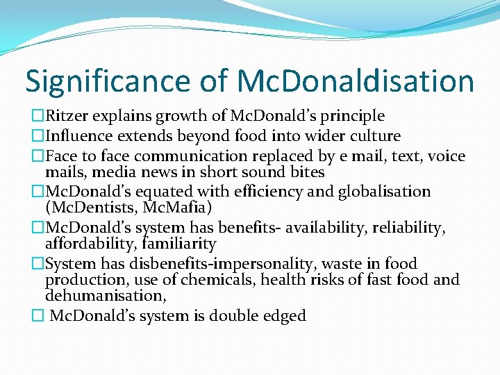 Understanding Global Societies Mc Donaldization and Disneyization of