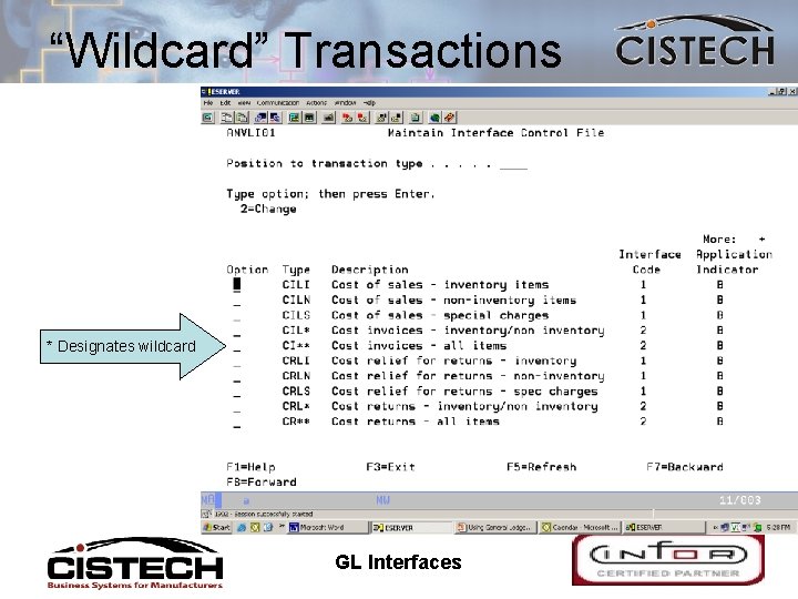 Using General Ledger Interfaces The File Maintenance and