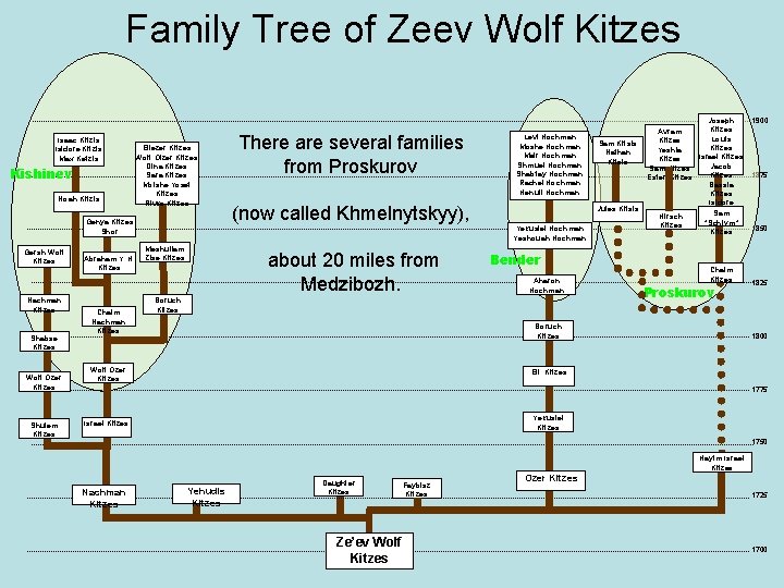 Family Tree of Zeev Wolf Kitzes r z