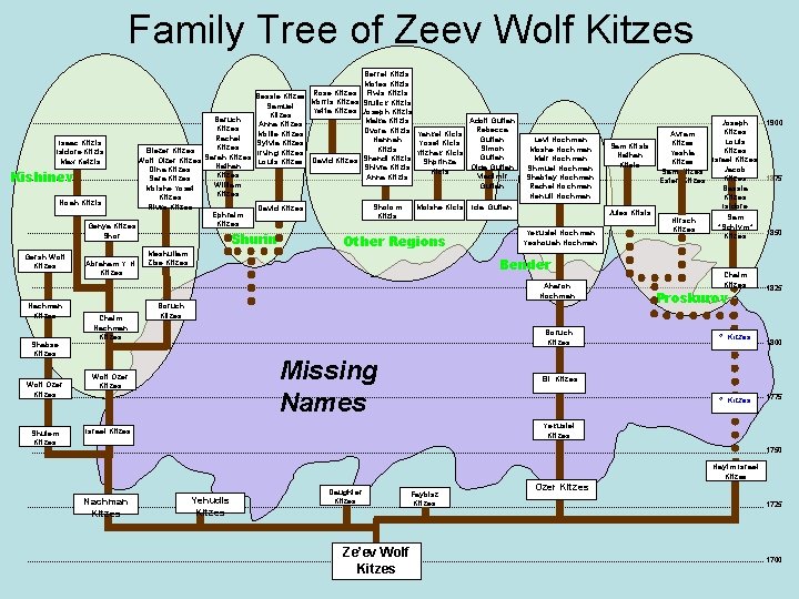 Family Tree of Zeev Wolf Kitzes r z