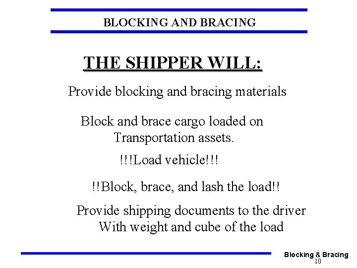 BLOCKING AND BRACING Blocking Bracing BLOCKING AND BRACING