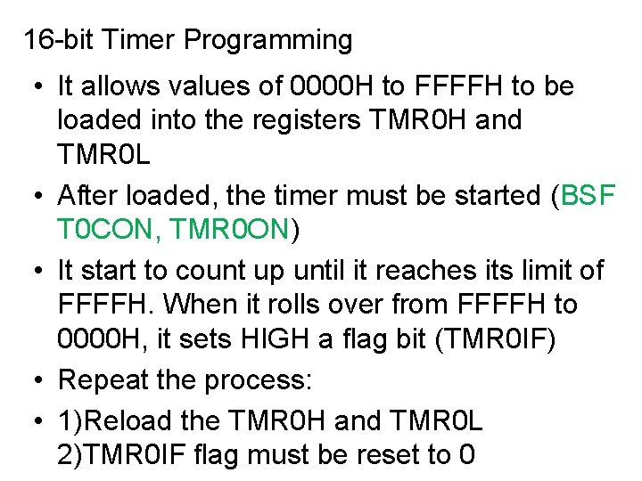 C 2 Timers Objectives Upon completion of this