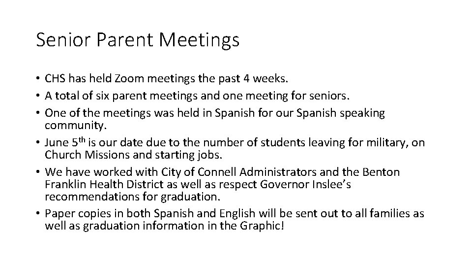 CONNELL HIGH SCHOOL CLASS OF 2020 GRADUATION JUNE