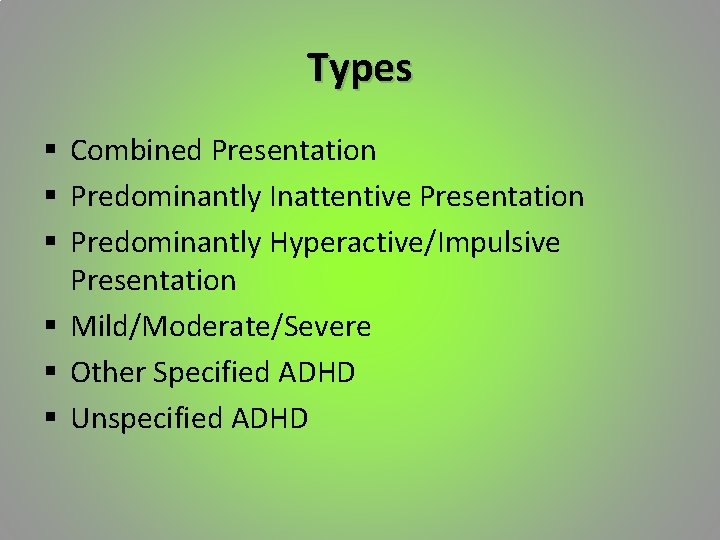 ADHD Diagnosis Treatment DSM5 Considerations Sala S N