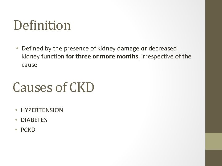 Chronic Kidney Disease By Nicholas Ashley Key Aims