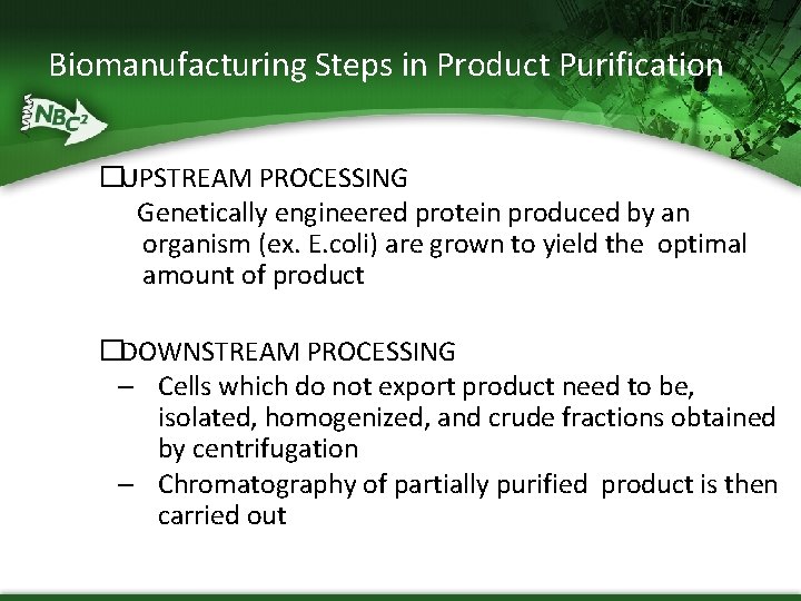 Purification of Green Fluorescent Protein Biomanufacturing Steps in