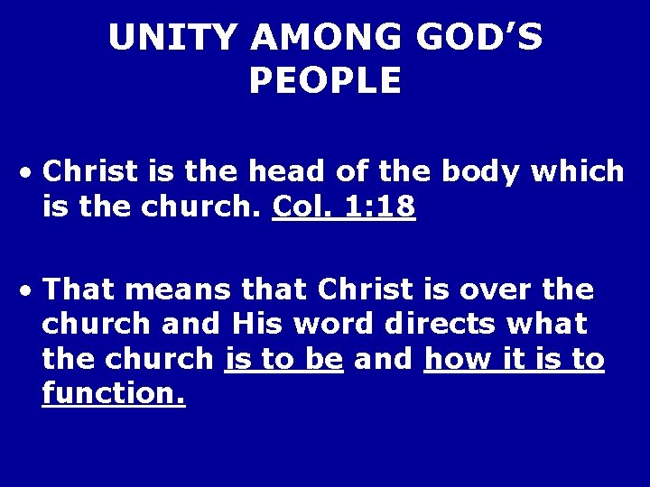 UNITY AMONG GODS PEOPLE WHAT DOES THE BIBLE