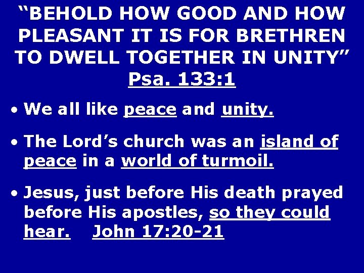 UNITY AMONG GODS PEOPLE WHAT DOES THE BIBLE