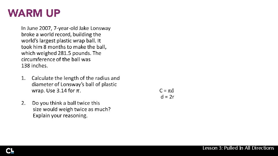 Lesson 3 Pulled In All Directions Lesson 3