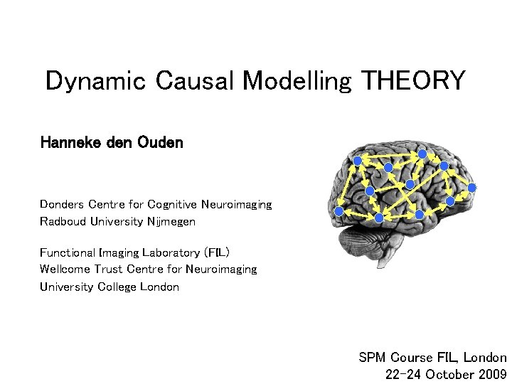 Dynamic Causal Modelling THEORY Hanneke den Ouden Donders