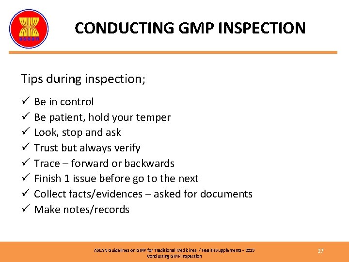 ASEAN Guidelines on GMP for Traditional Medicines Health