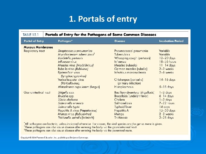 Game Plan Lecture Lab Disease pathogenesis Portals of