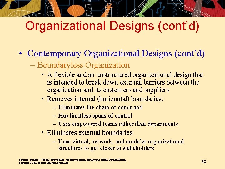 Chapter 9 Organizational Structure and Design Chapter 9