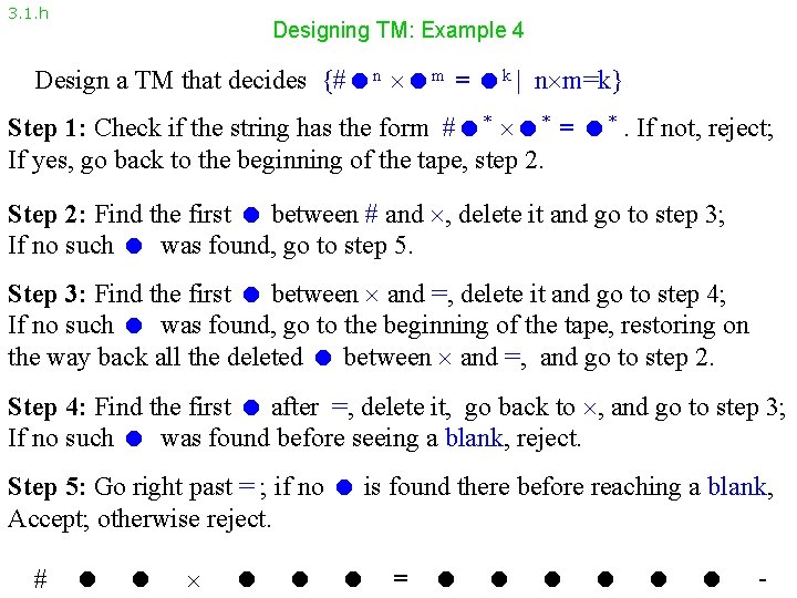 CSC 4170 Theory of Computation Turing Machines Section