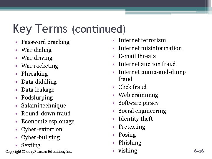 Computer Fraud and Abuse Techniques Chapter 6 Copyright