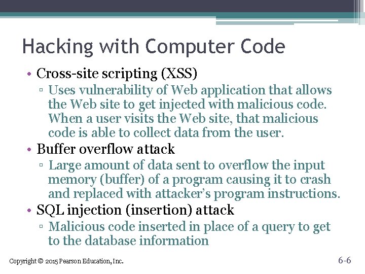 Computer Fraud and Abuse Techniques Chapter 6 Copyright