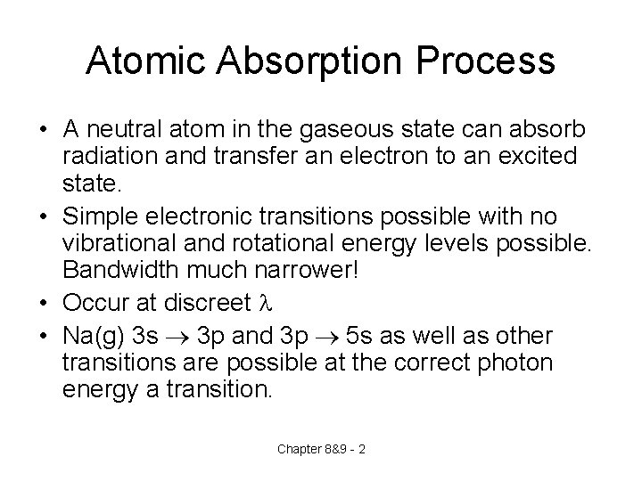 Chapter 8 9 Atomic Absorption Spectroscopy Chapter 89