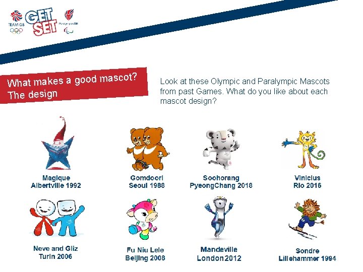 THE MASCOT CHALLENGE Design a mascot for Paralympics
