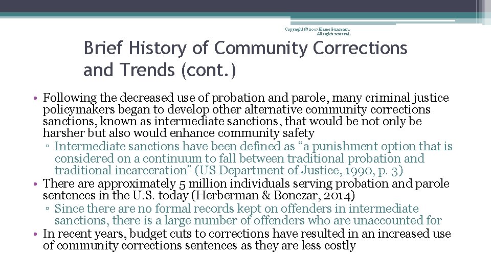 Chapter 1 Community Corrections Historical Development Current Trends