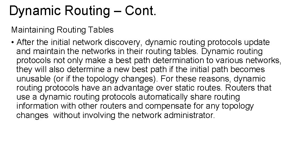 COMPUTER NETWORK AND DESIGN CSCI 3385 K Routing