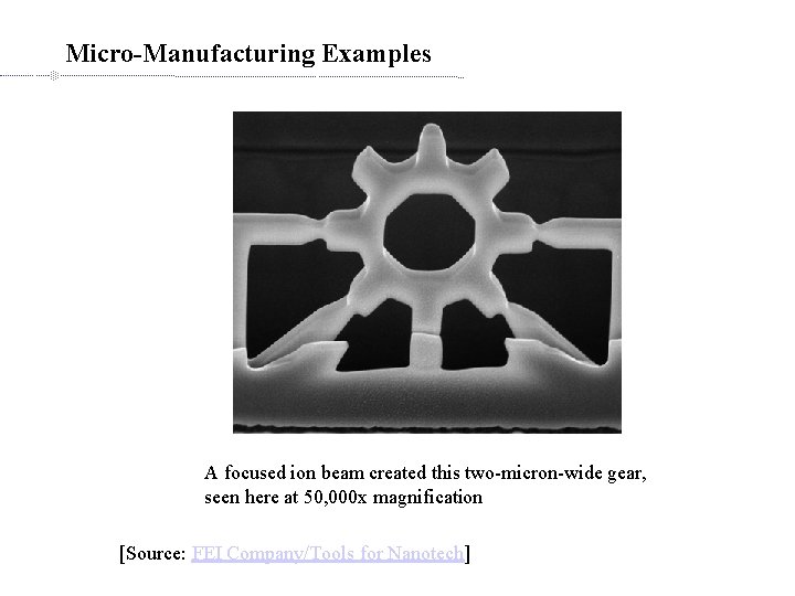 MicroManufacturing Examples A mite measuring 500 m long