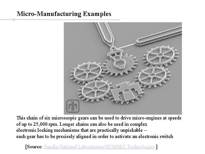 MicroManufacturing Examples A mite measuring 500 m long