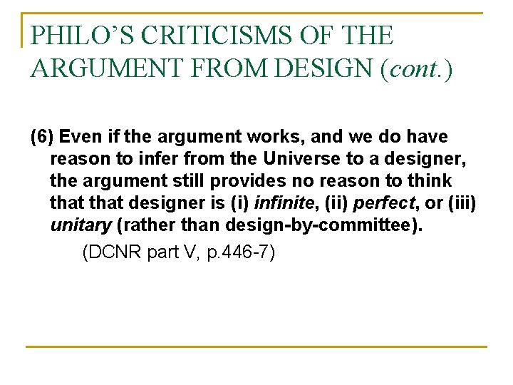 HUME ON THE ARGUMENT FROM DESIGN Part 2