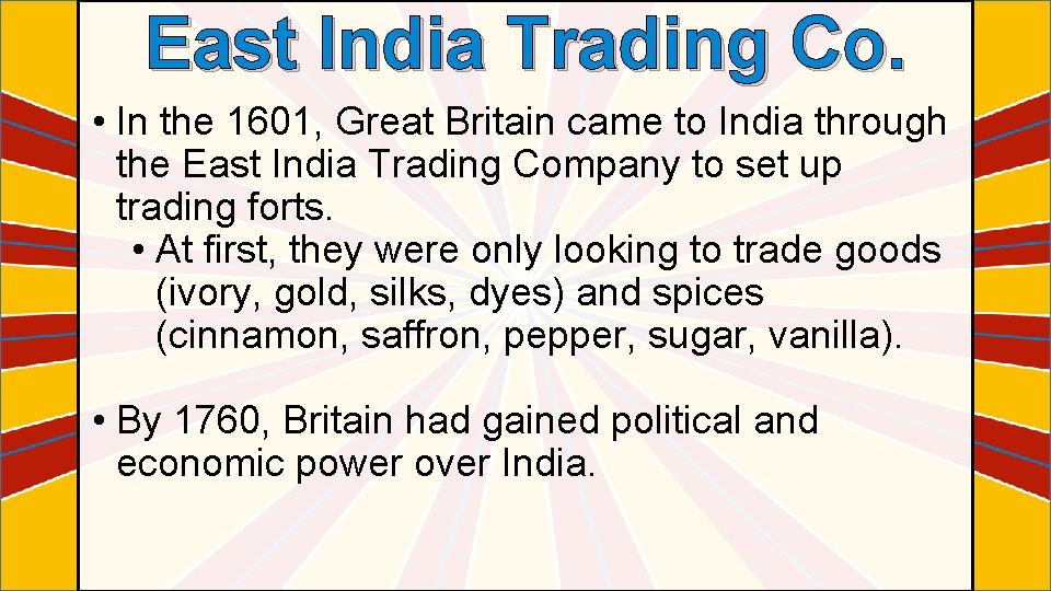 East India Trading Co In the 1601 Great