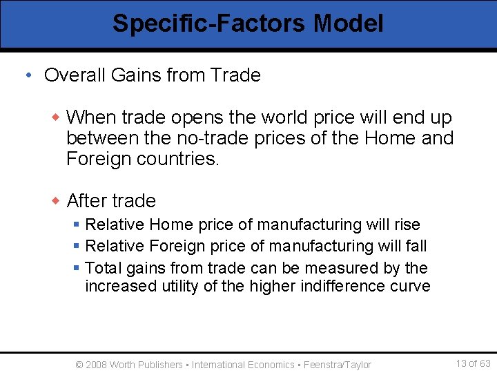 3 GAINS AND LOSSES FROM TRADE IN THE