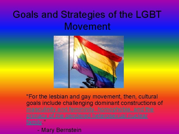 The LGBT Movement The history of the movement