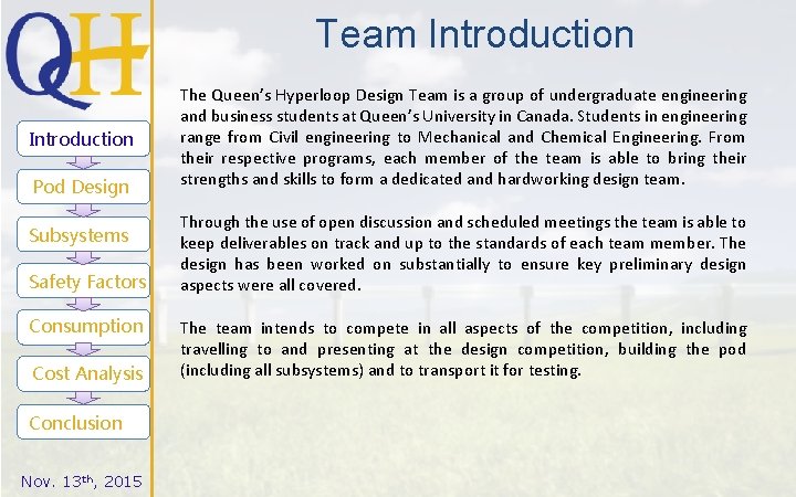 Queens Hyperloop Design Team Introduction Pod Design Subsystems
