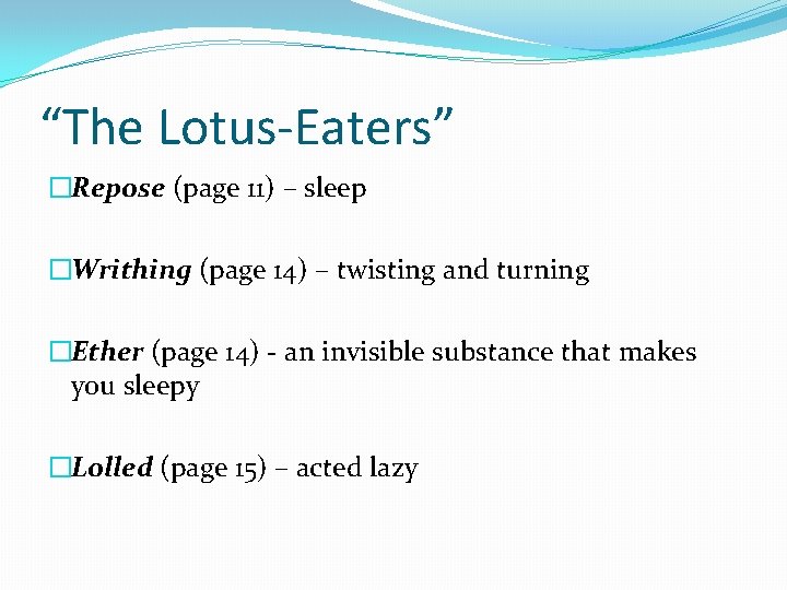 Vocabulary Words Adventures of Ulysses The Ciconians Scything