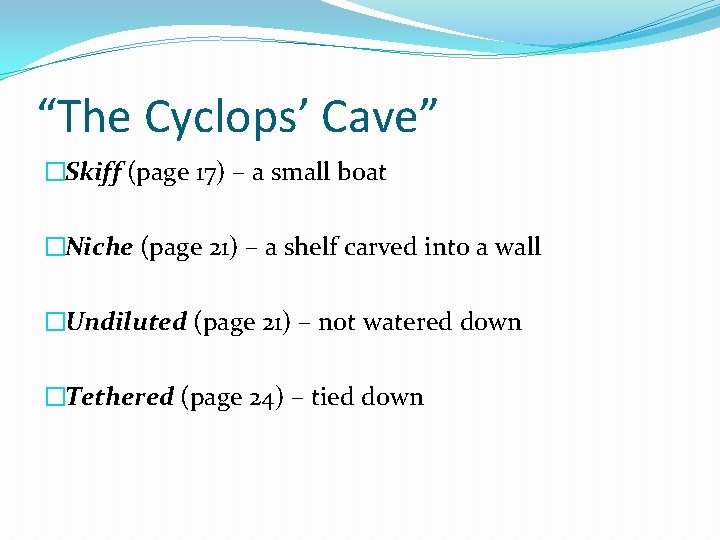 Vocabulary Words Adventures of Ulysses The Ciconians Scything